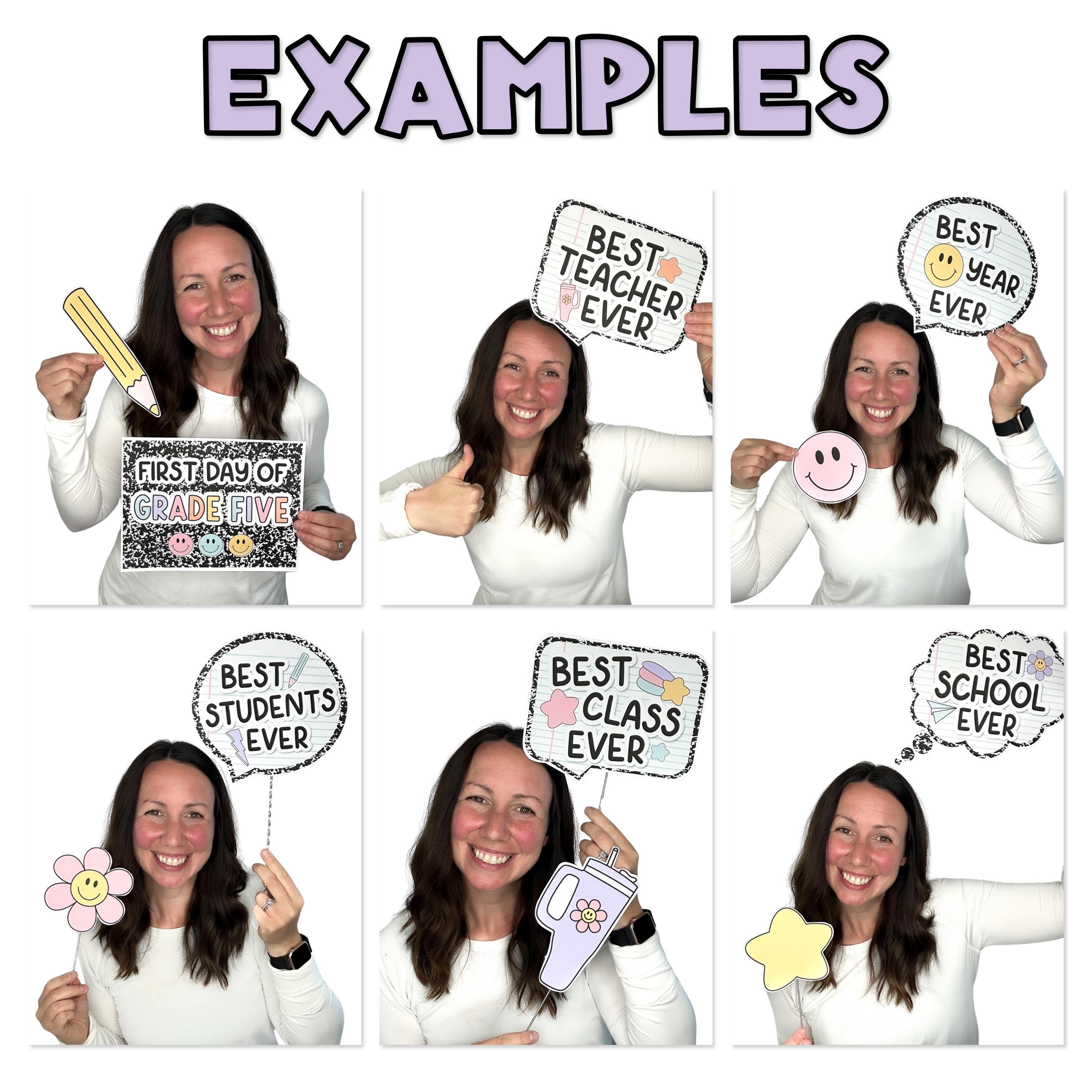 Back to School Photo Booth With Composition Notebook Classroom Decor ...