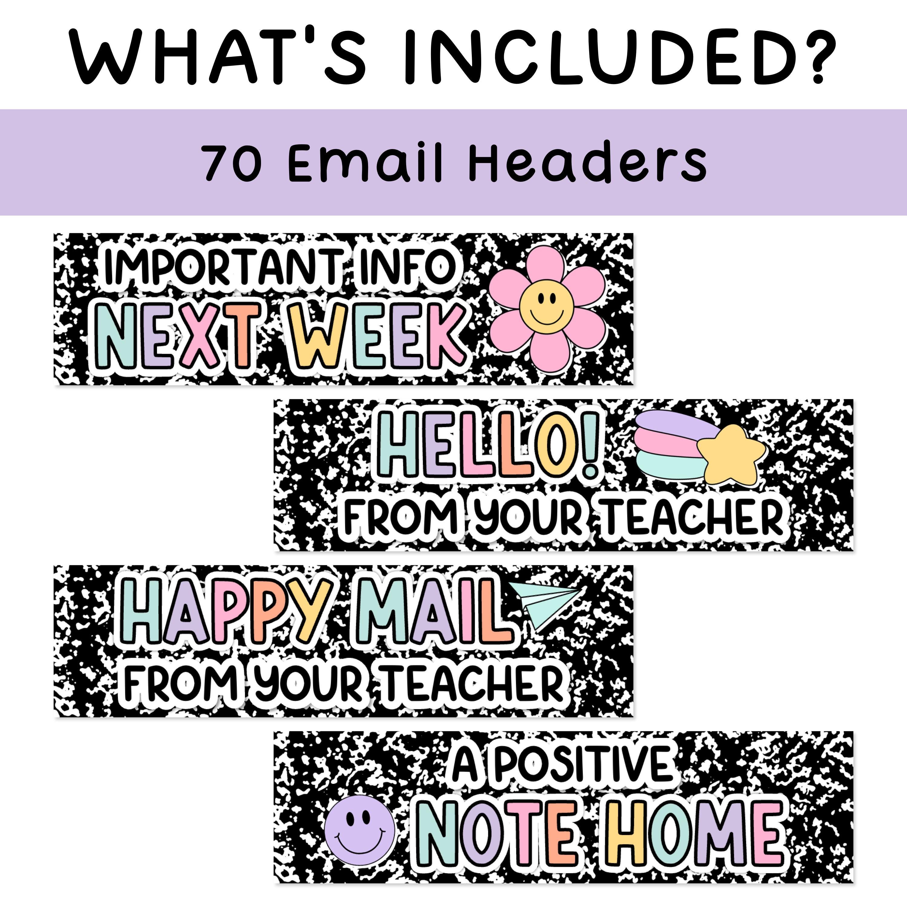 Email Signature for Teacher for Composition Notebook Classroom Decor ...