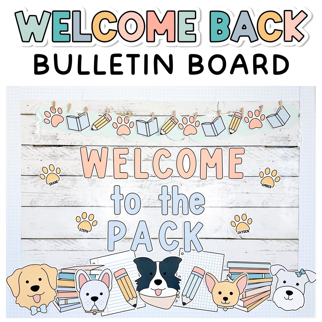 Back to School Bulletin Board - Dog Themed Welcome Back Bulletin Board ...