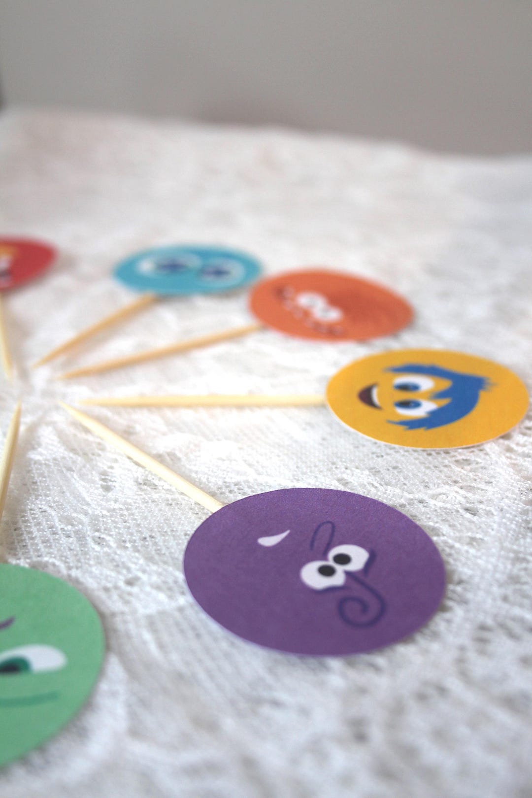 Emotions Cupcake Toppers, Joy Anger Fear Sadness Disgust Inside Out ...