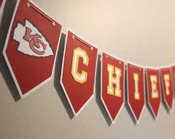Chiefs Banner NFL Banner Football Banner Football Decor Game Day Banner ...