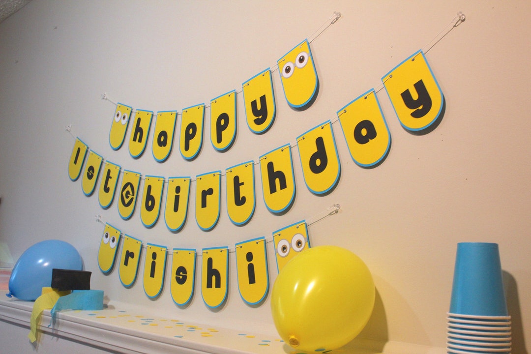 Minions *customizable* Birthday Party Banner/bunting - Etsy