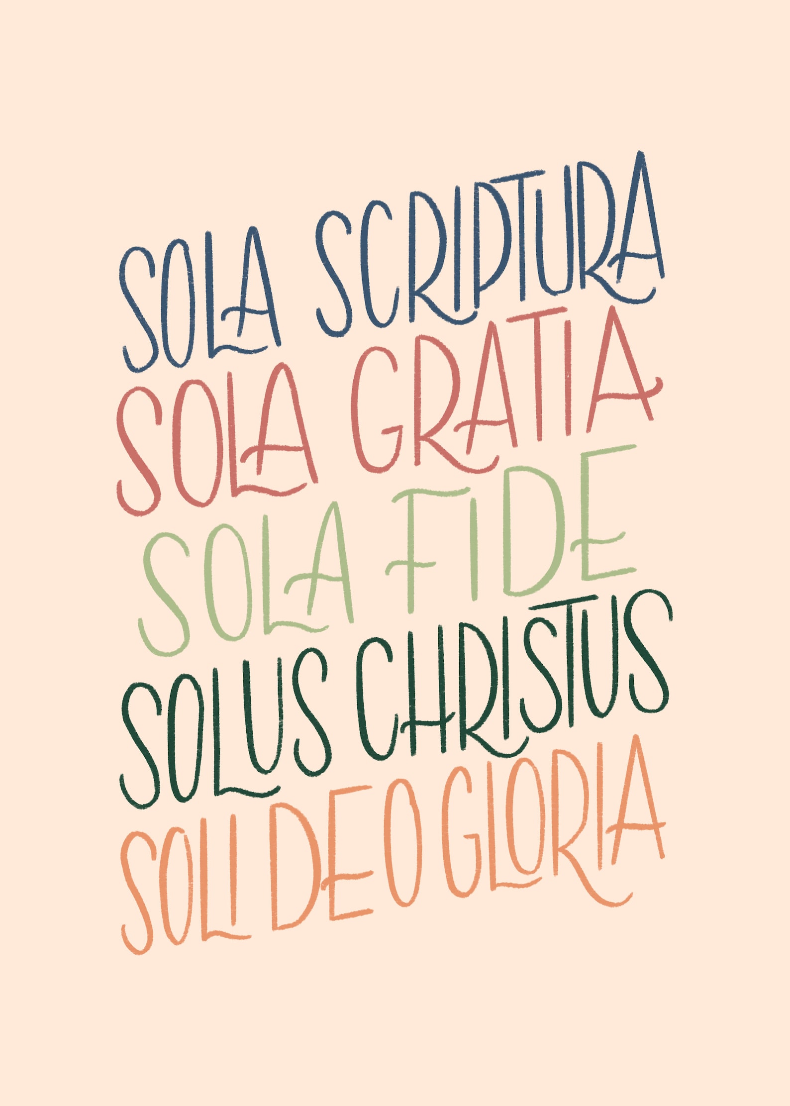 Five Solas Print & Wallpaper DIGITAL DOWNLOAD - Etsy