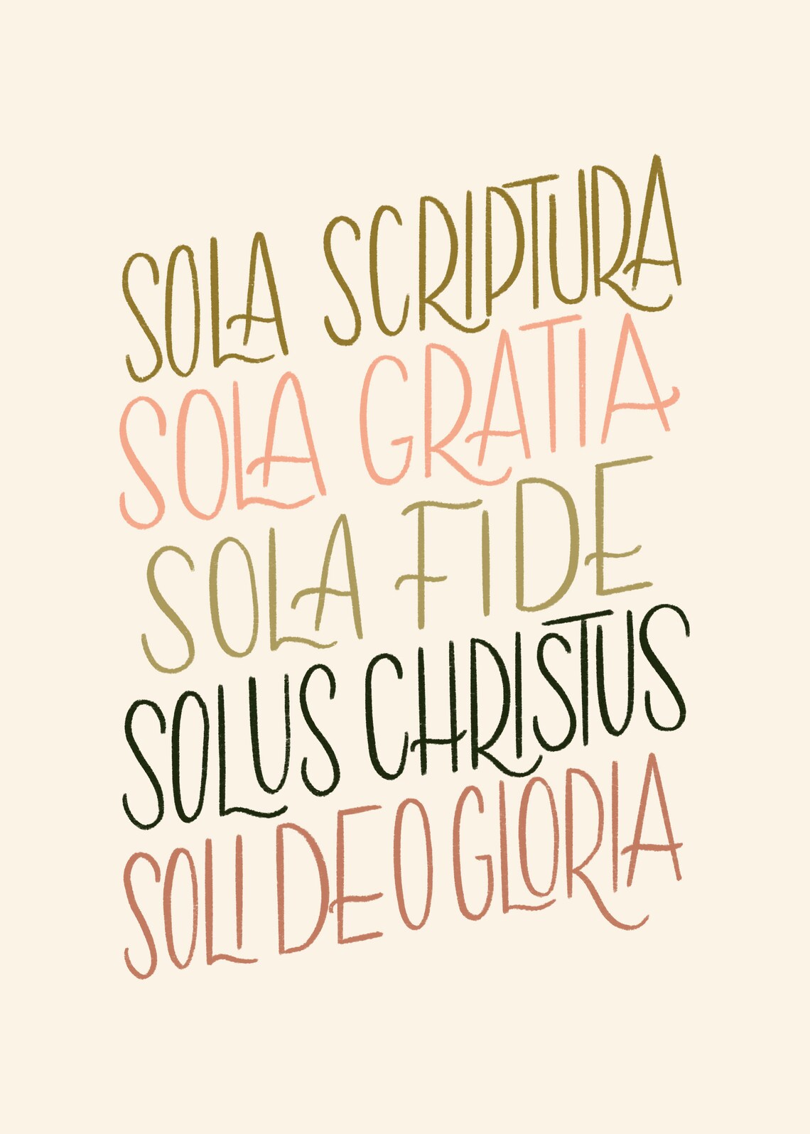 Five Solas Print & Wallpaper DIGITAL DOWNLOAD - Etsy