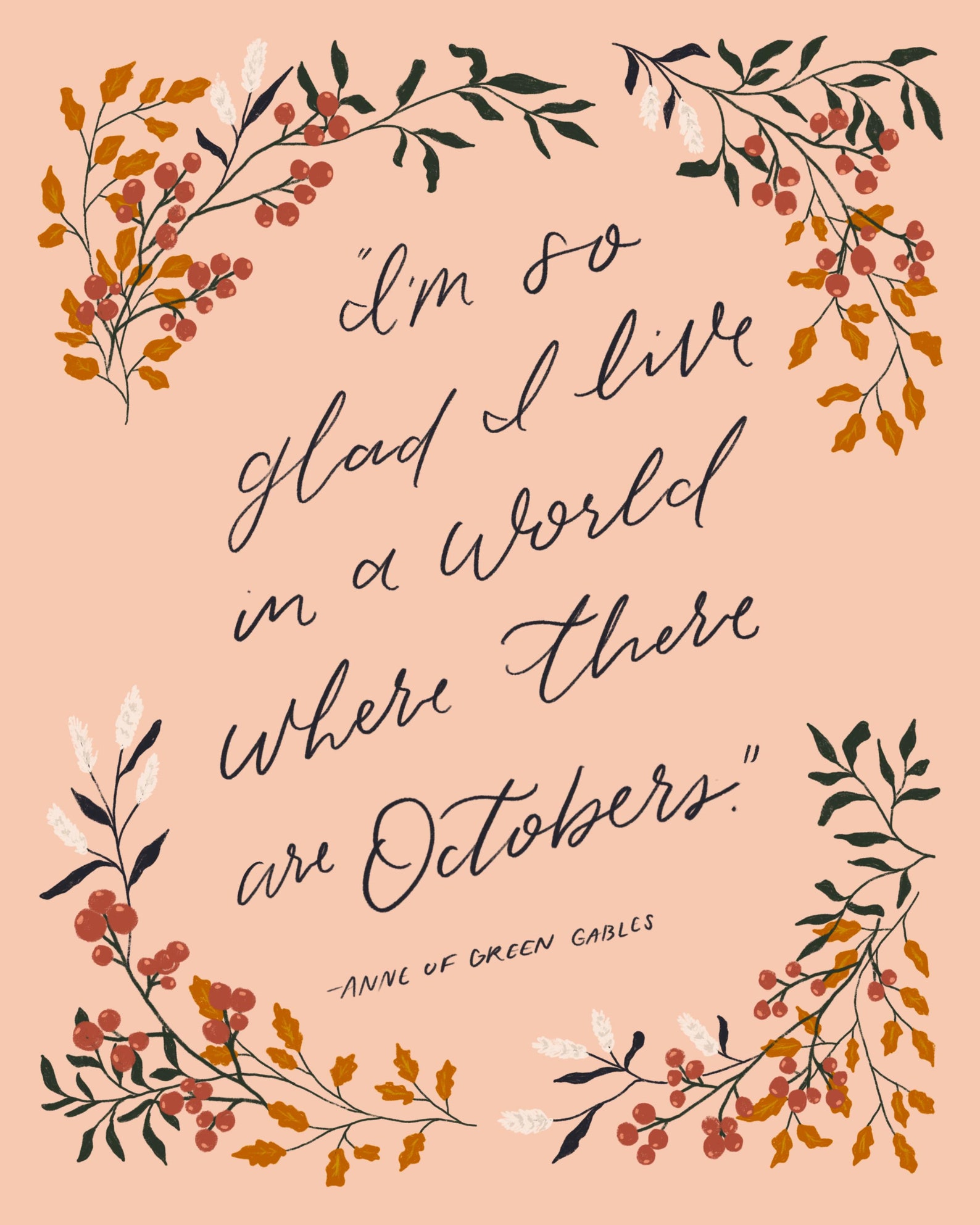 Octobers Art Print, Anne of Green Gables Quote, Fall Art Print Anne of ...