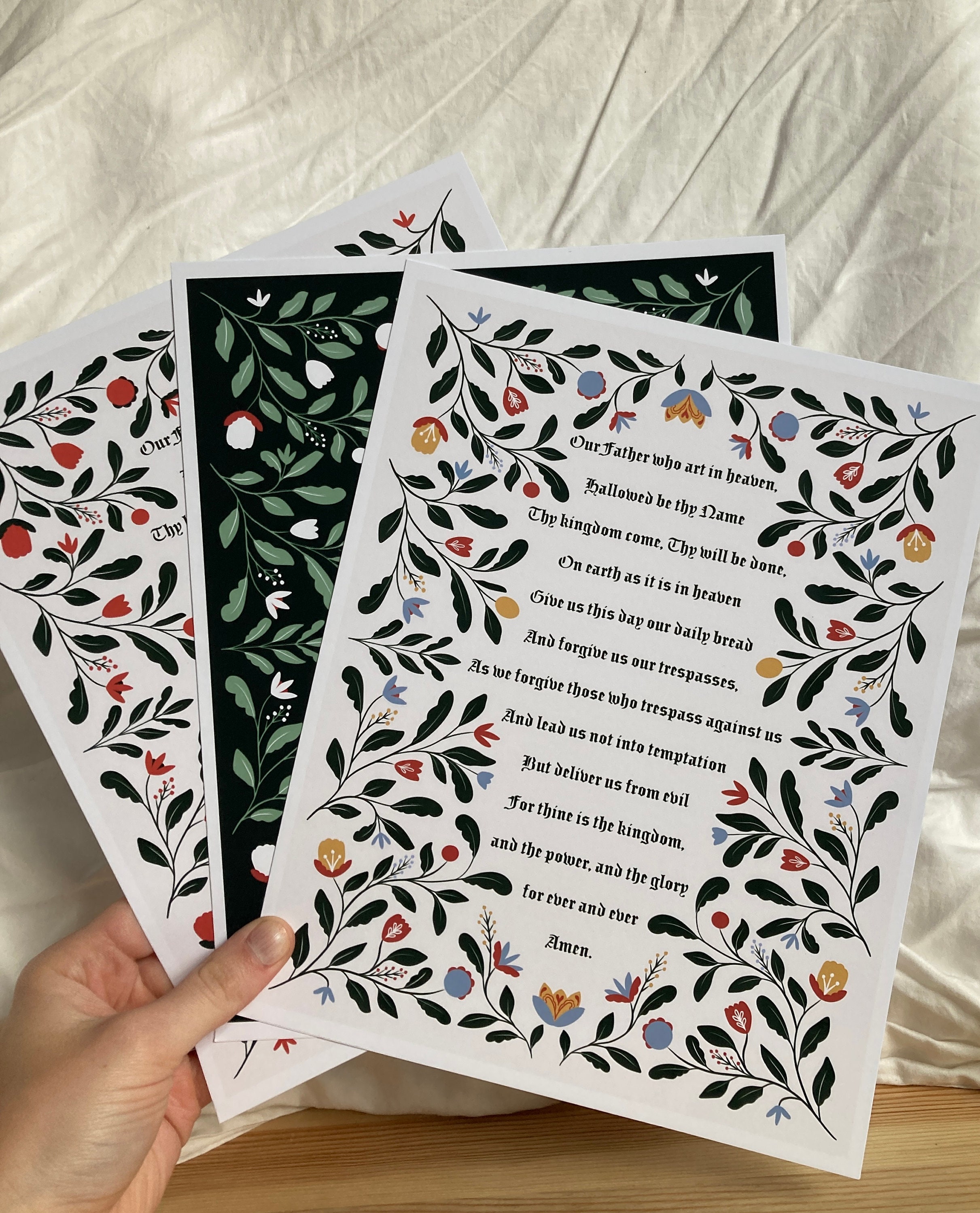 The Lord's Prayer Scandinavian Art Print Prayer Folk Art - Etsy