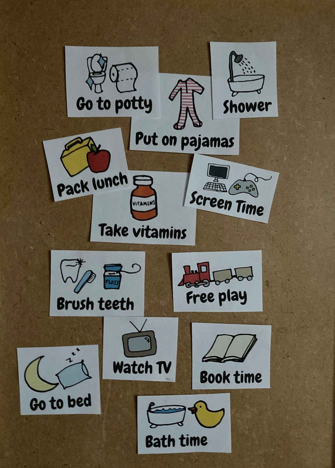 Bedtime Routine Visual Schedule Daily Visual Schedule Bedtime Toddler ...