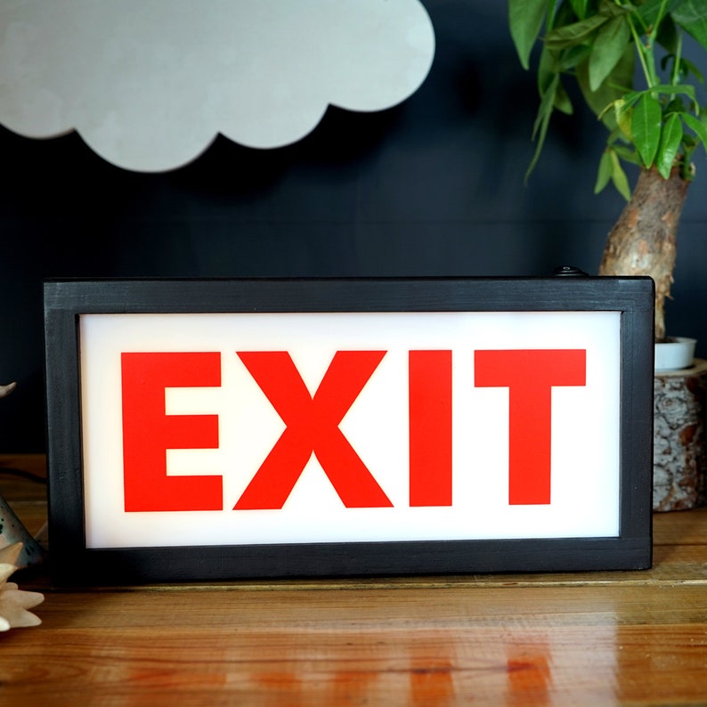 Exit Sign Exit Lightbox Light Box Sign Exit Light Exit - Etsy