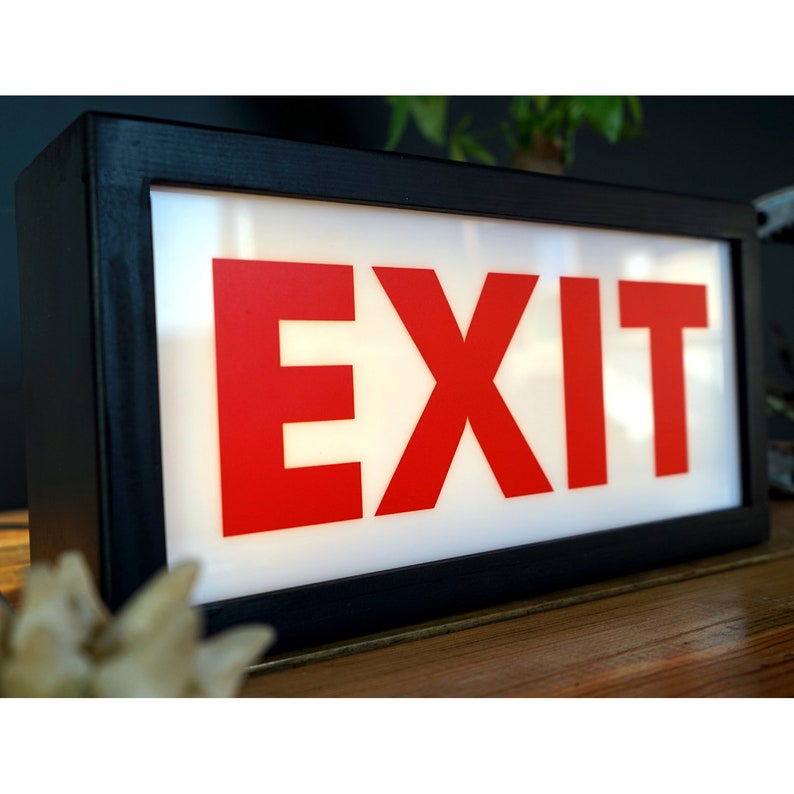Exit Sign Exit Lightbox Light Box Sign Exit Light Exit - Etsy