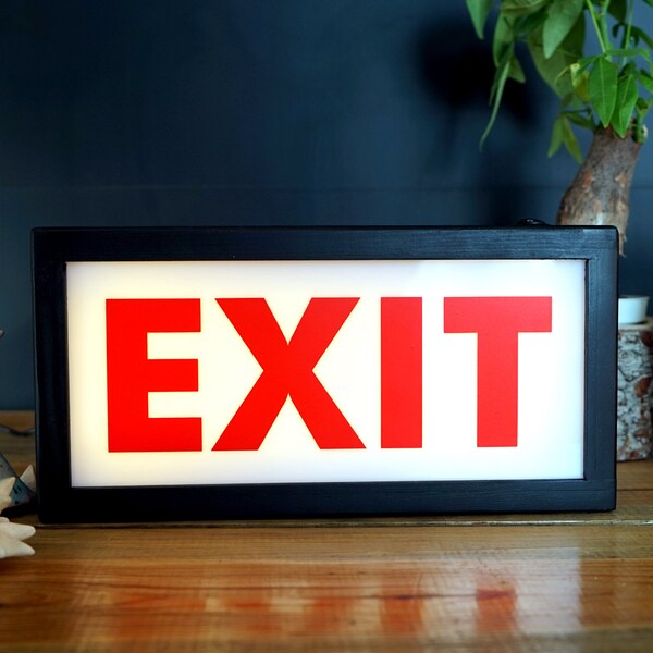 Exit Sign - Etsy UK