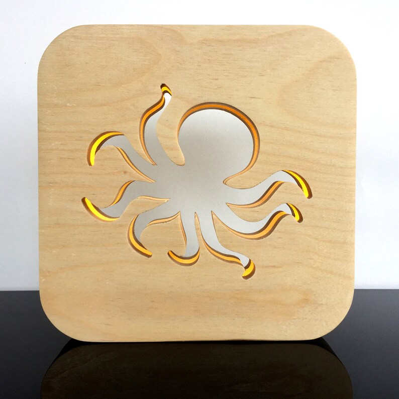 Octopus Lamp, Modern Table Lamp, Lamp Shades for Table Lamp, Wooden ...