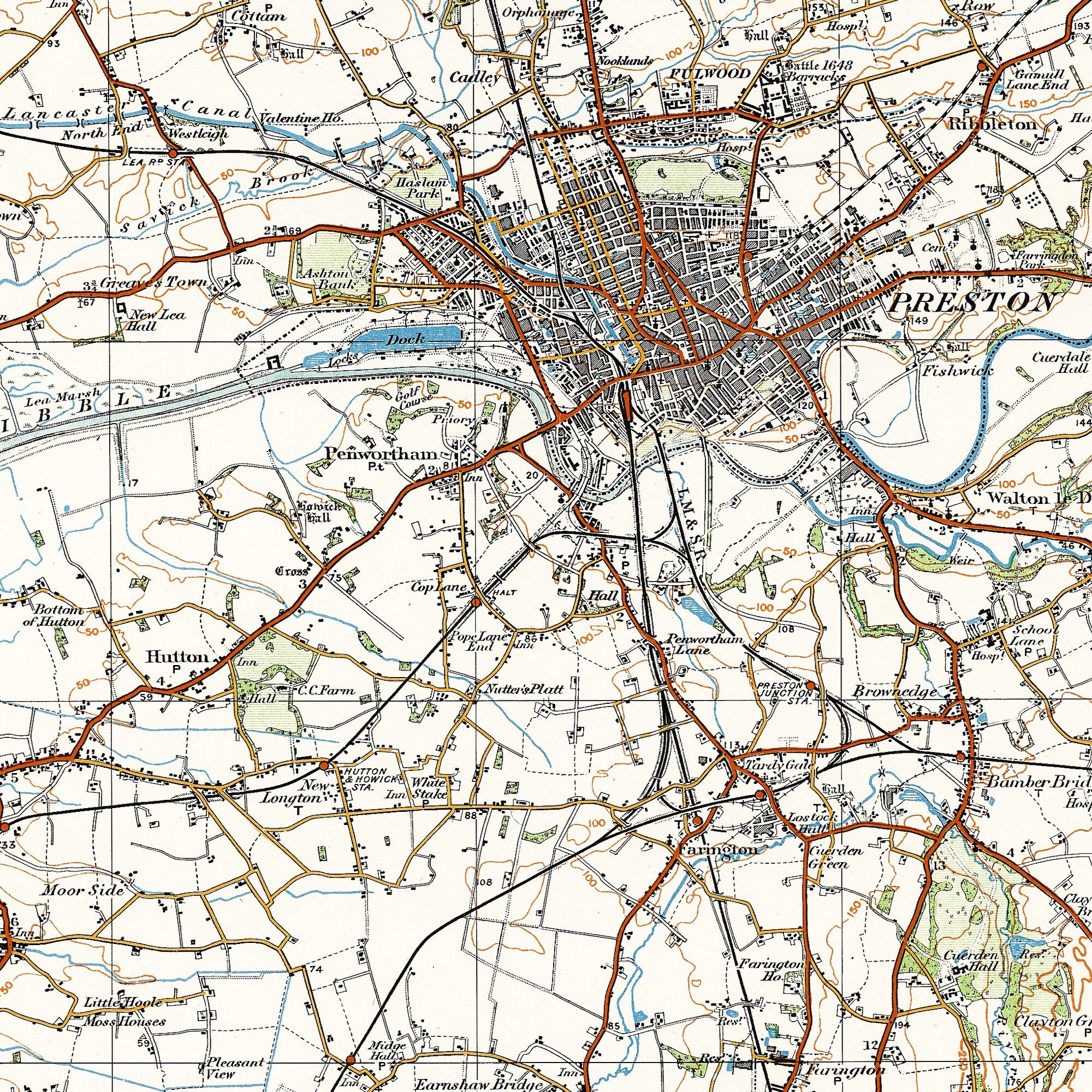 Old Map of Blackpool England UK 1920 - Art Print - Vintage Poster ...