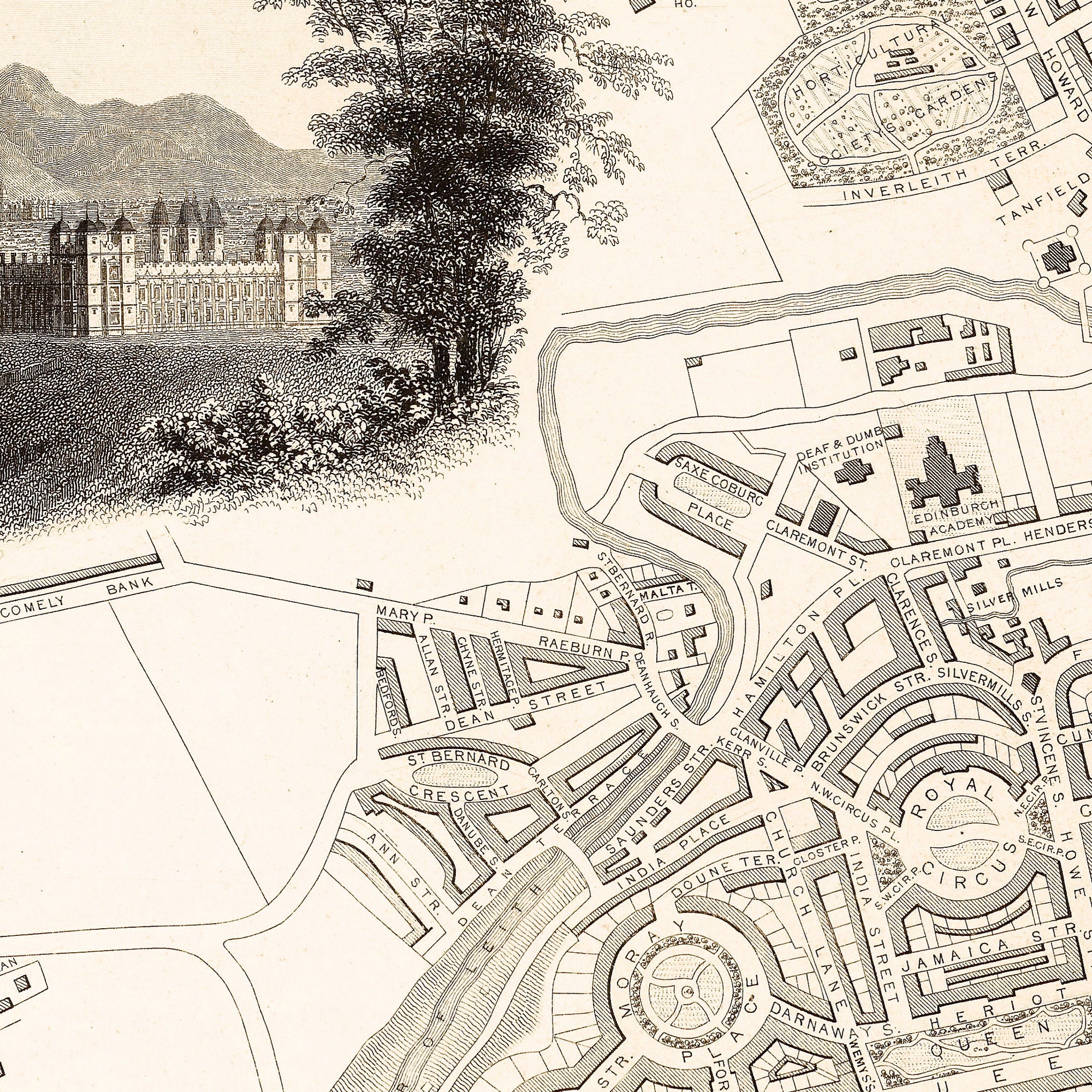 Old Map of Edinburgh Scotland UK 1815 Art Print Vintage Poster Antique ...