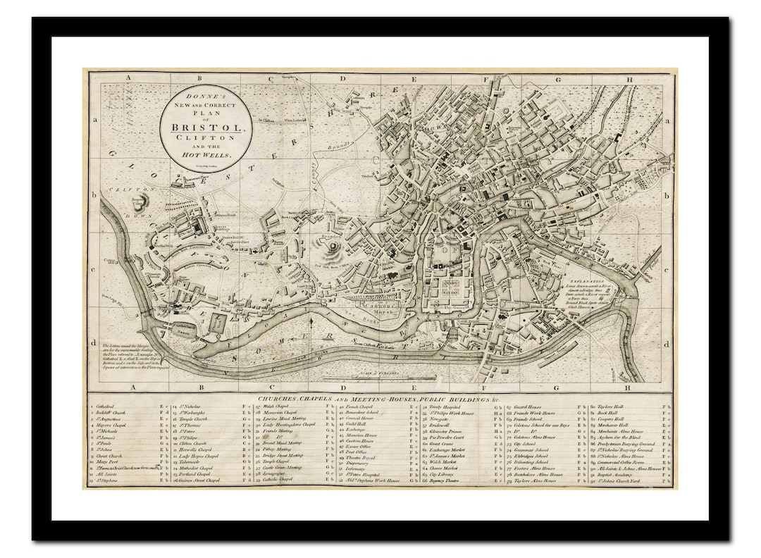 Old Map of Bristol England UK Europe 1815 - Art Print - Vintage Poster ...