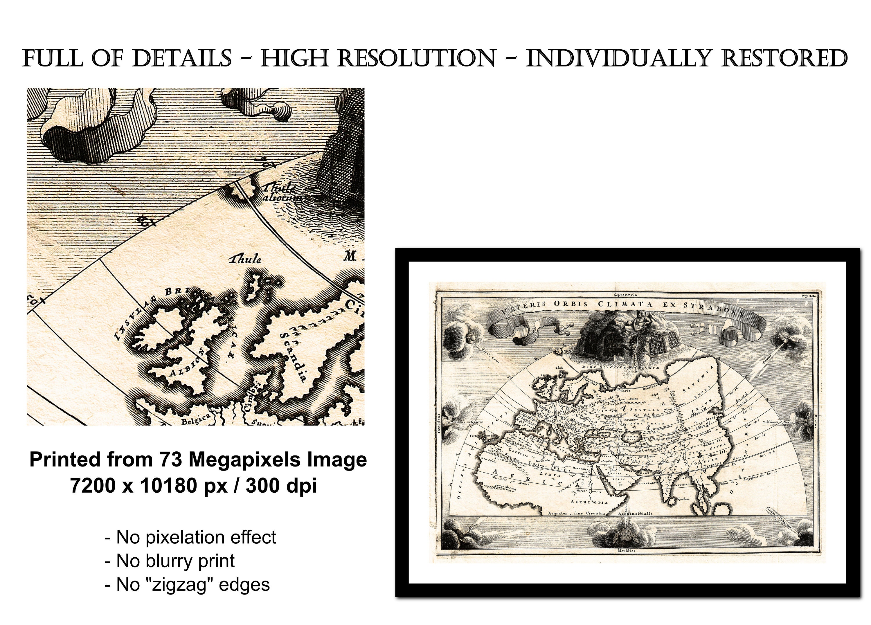 Old Map of Asia 1700 Art Print Vintage Poster Antique Old Picture Retro ...