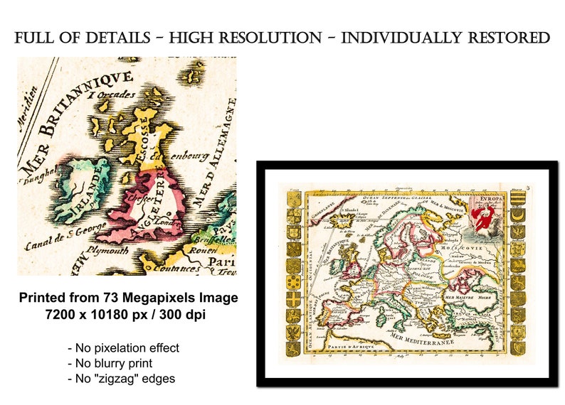 Old Map of Europe 1706 Art Print Vintage Poster Antique - Etsy