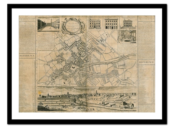 Old Map of Manchester England UK Europe 1751 Art Print - Etsy