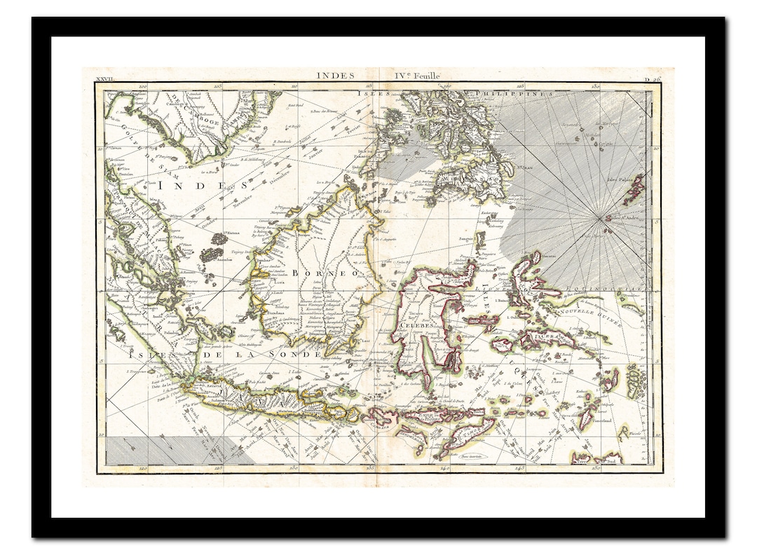 Old Map of Java Sumatra Borneo Asia 1770 - Art Print - Vintage Poster ...