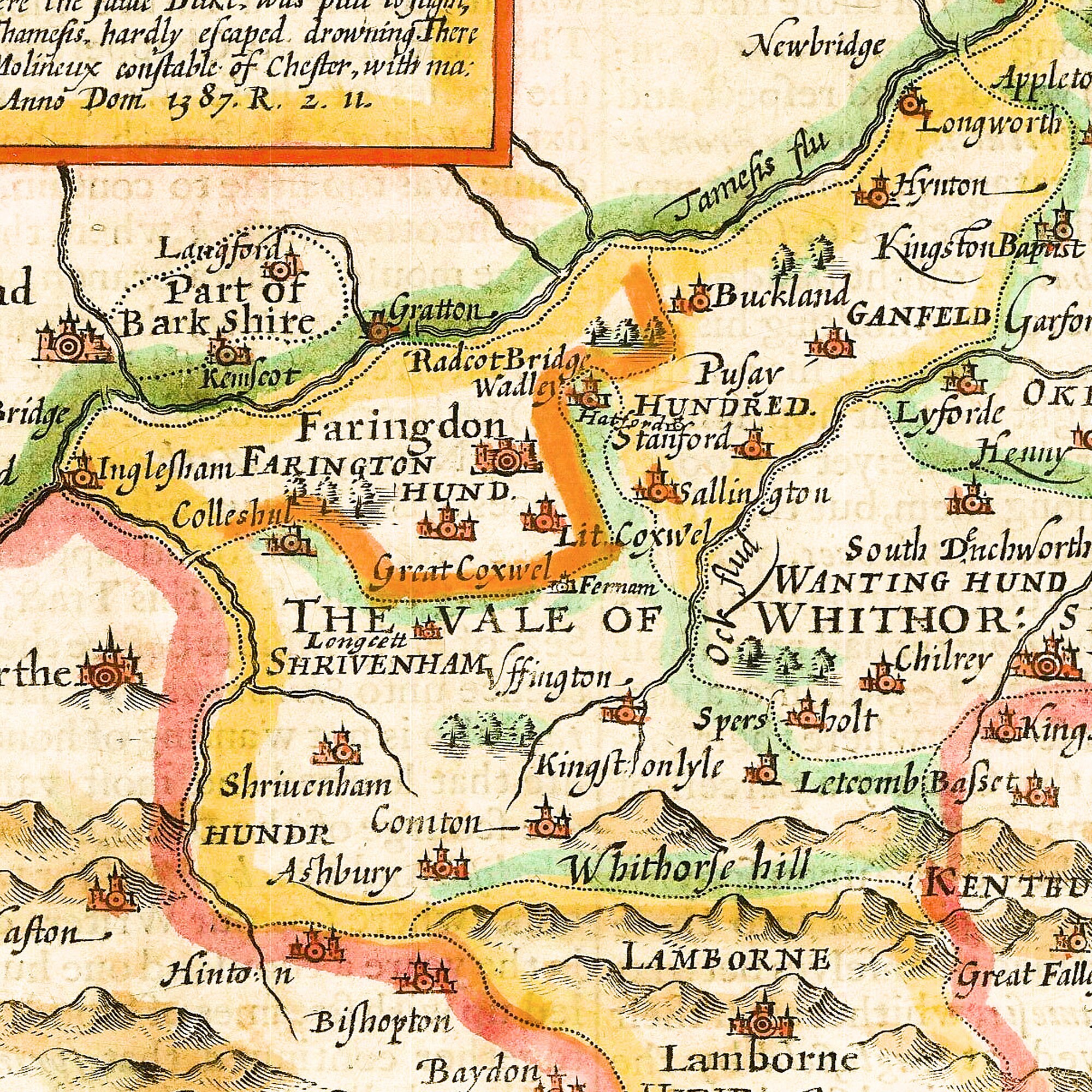 Old Map of Berkshire England UK 1665 Art Print Vintage Poster Antique ...