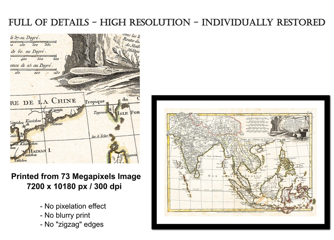 Old Map of India East Indies Asia 1770 Art Print Vintage - Etsy