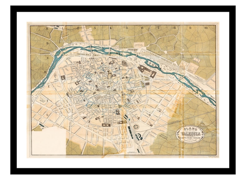 Old Map of Valencia Spain Europe 1890 Art Print Vintage Poster Antique ...