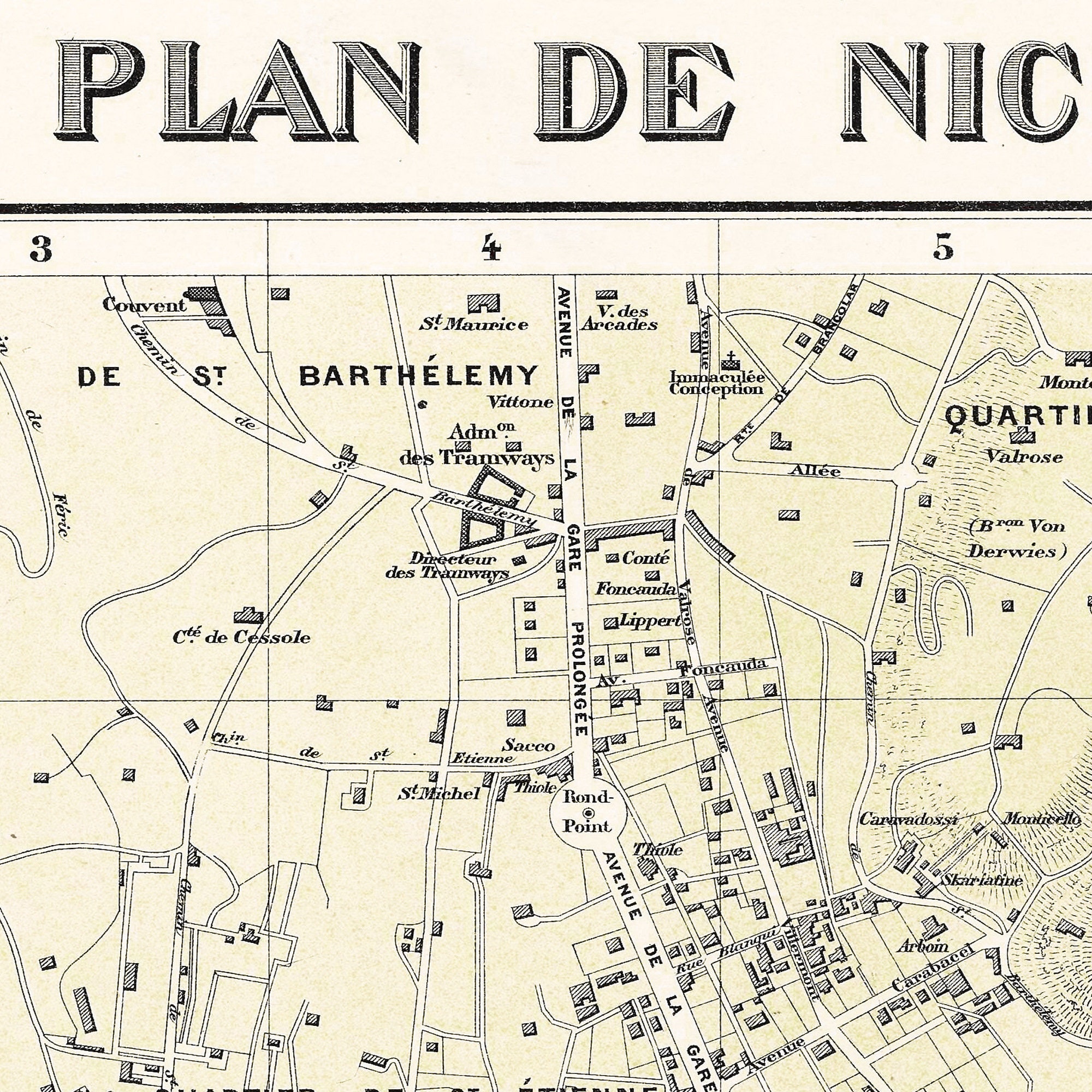 Old Map of Nice France Europe 1883 Art Print Vintage Poster Antique Old ...