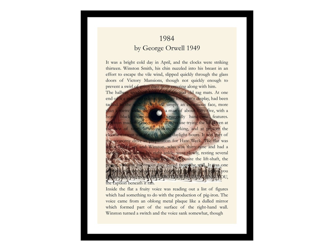 1984 - Art Print - Unique Gift for George Orwell Book Lovers - Vintage ...