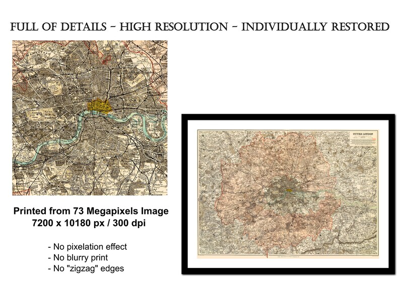 Old Map of London England UK Europe 1901 - Art Print - Vintage Poster ...