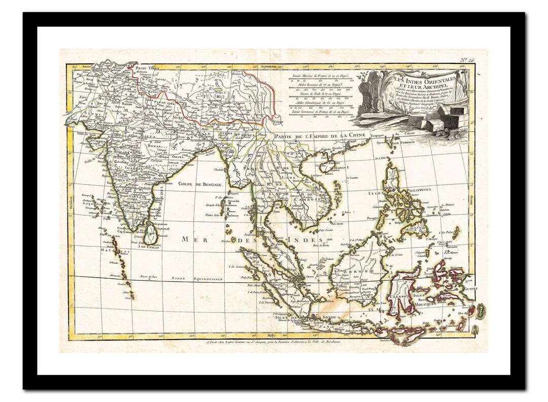 Old Map of India East Indies Asia 1770 - Art Print - Vintage Poster ...