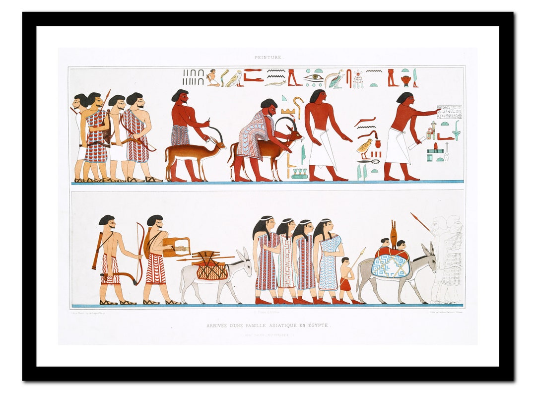 Egyptian Art Print - Ancient Pyramid God Painting - Vintage Poster ...