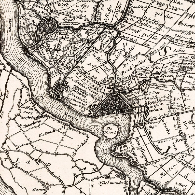 Old Map of Rotterdam Netherlands Europe 1629 - Art Print - Vintage ...