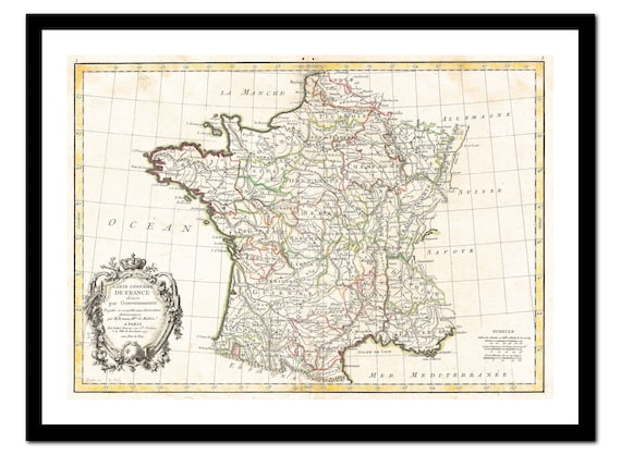 Old Map of France Europe 1771 Art Print Vintage Poster - Etsy