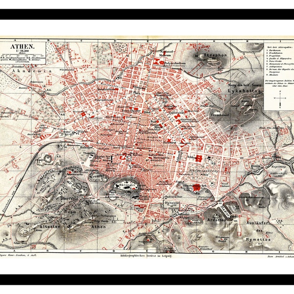 Old Athens Antique Poster - Etsy