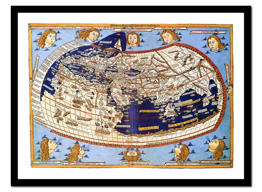 Old Map of Ptolemy World 1482 Art Print Vintage Poster Antique Old ...