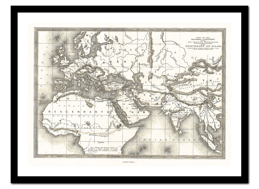 Old Map of World 1850 - Art Print - Vintage Poster - Antique Old ...