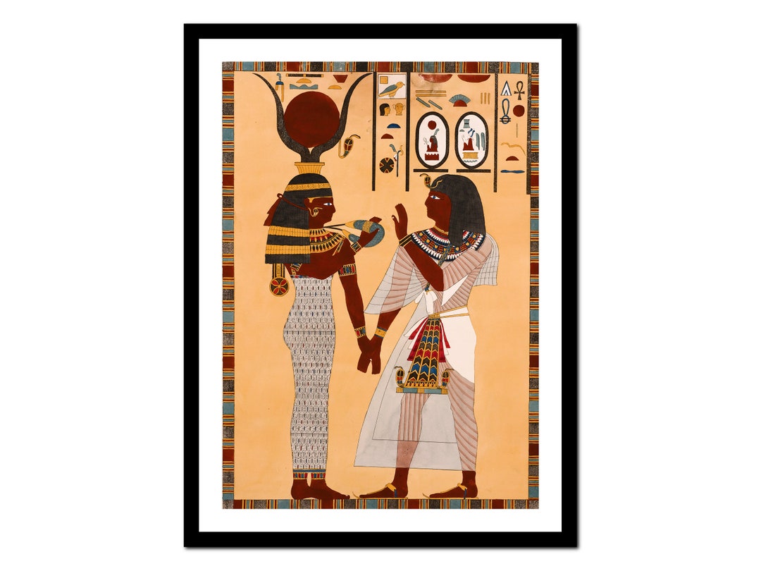 Egyptian Art Print - Ancient Pyramid God Painting - Vintage Poster ...