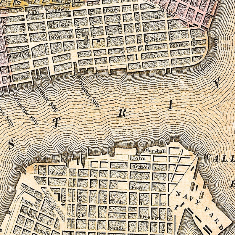 Old Map of New York USA North America 1839 Art Print - Etsy