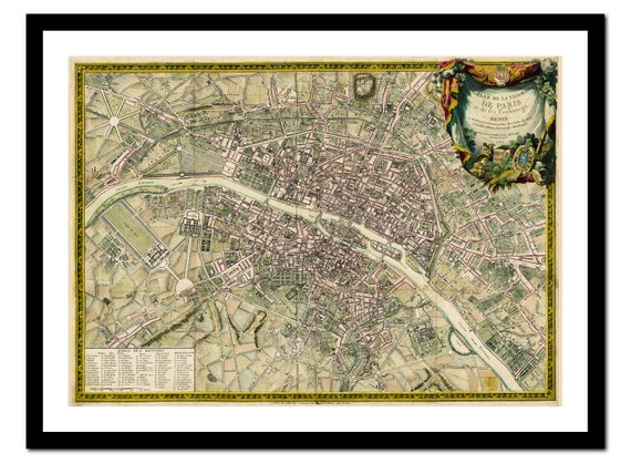 Old Map of Paris France Europe 1765 Art Print Vintage - Etsy