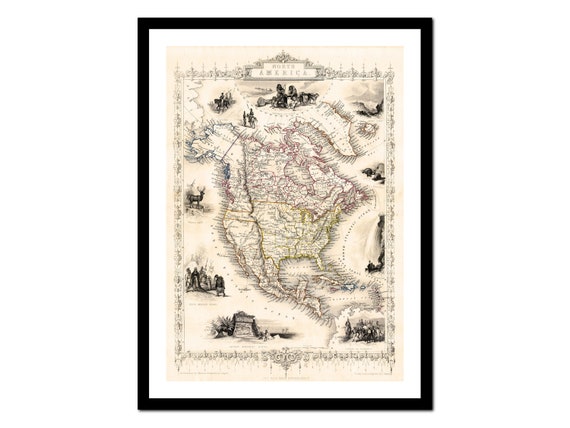 Old Map of North America 1850 Art Print Vintage Poster - Etsy