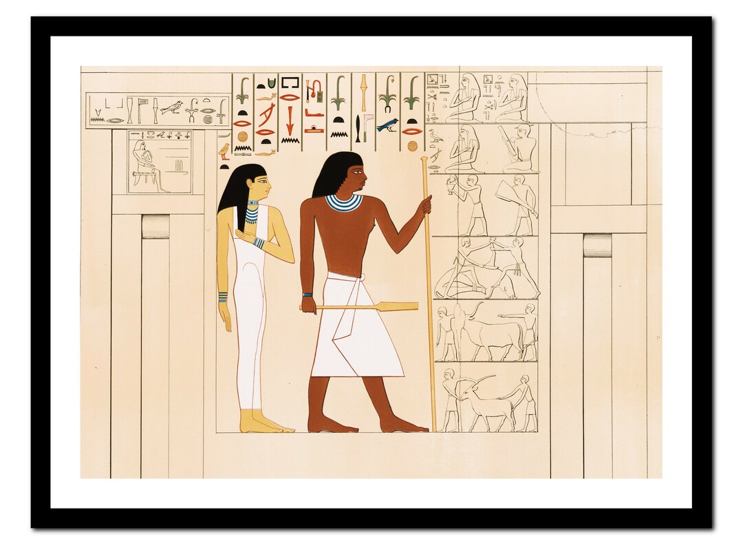 Egyptian Art Print - Ancient Pyramid God Painting - Vintage Poster ...