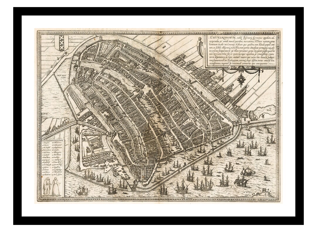 Old Map of Amsterdam Netherlands Europe 1575 - Art Print - Vintage ...