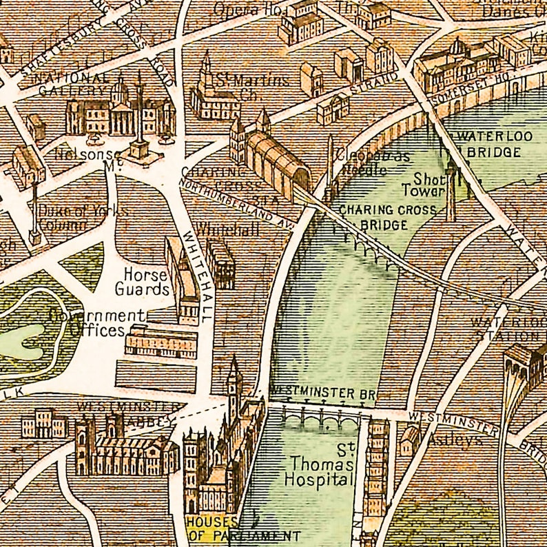 Old Map of London England UK Europe 1904 Art Print Vintage - Etsy