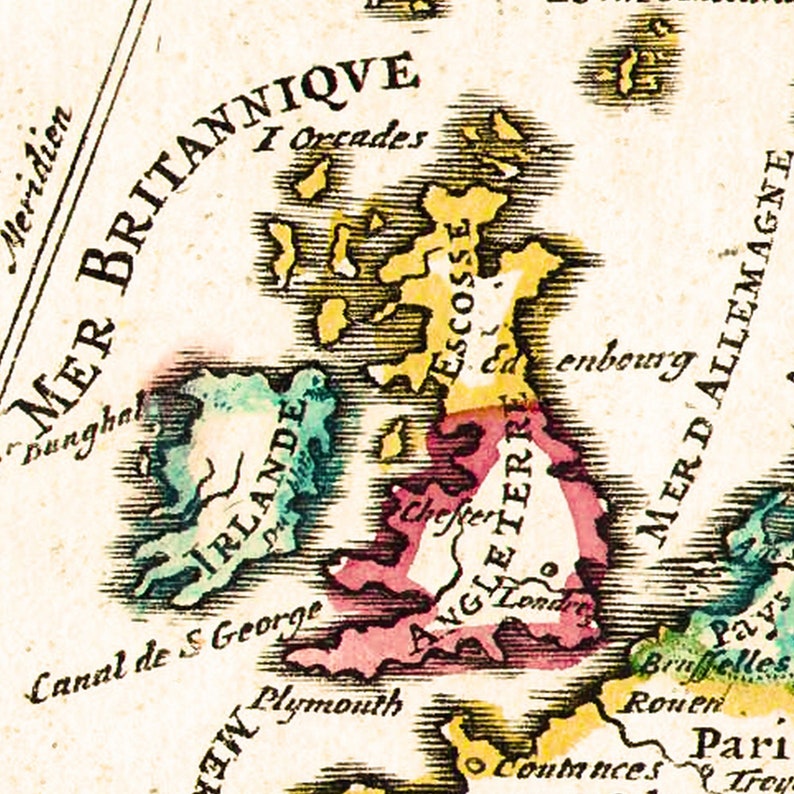 Old Map of Europe 1706 Art Print Vintage Poster Antique - Etsy