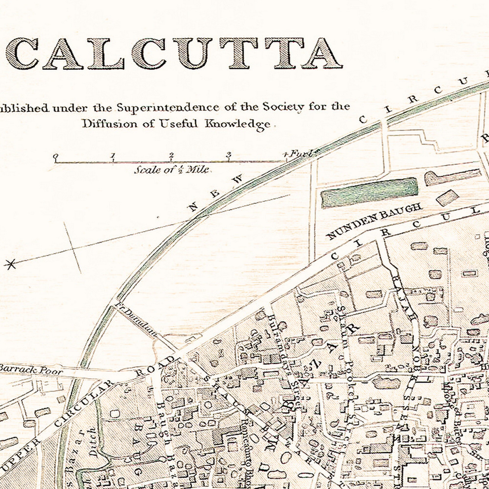 Old Map of Calcutta India Asia 1842 Art Print Vintage - Etsy