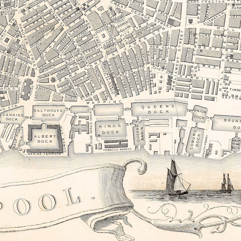 Old Map of Liverpool England UK 1815 - Art Print - Vintage Poster ...