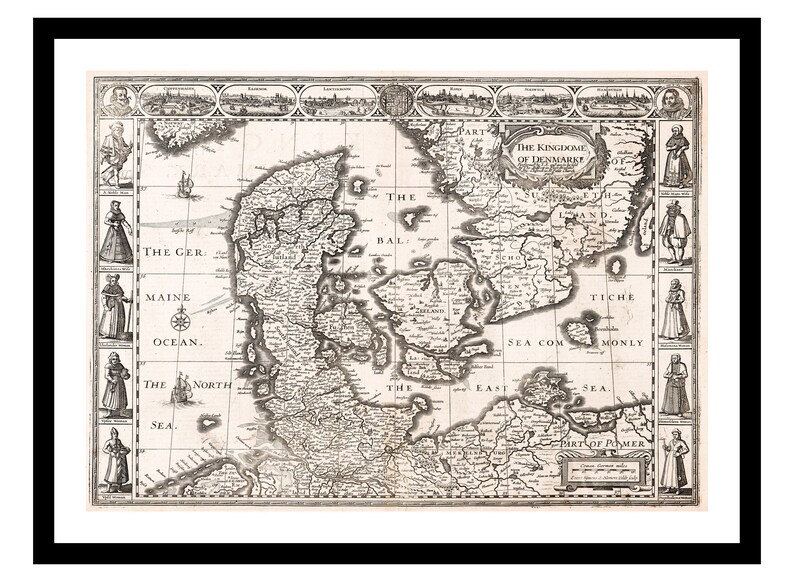 Old Map of Denmark Europe 1676 Art Print Vintage Poster - Etsy