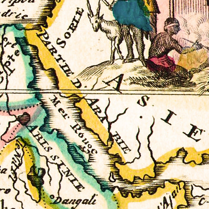 Old Map of Africa 1710 Art Print Vintage Poster Antique Old Picture ...