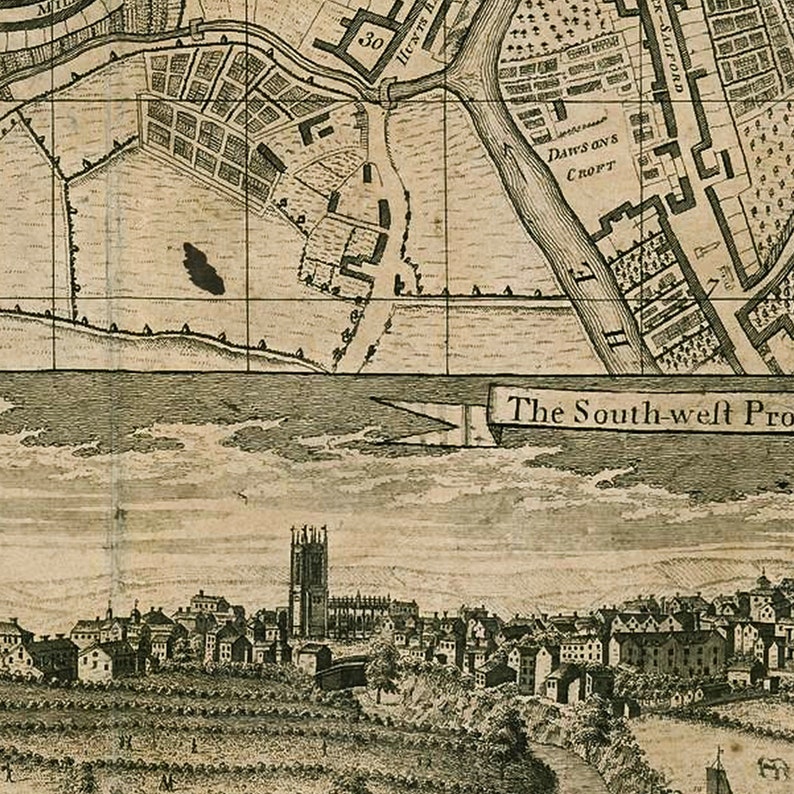 Old Map of Manchester England UK Europe 1751 Art Print - Etsy