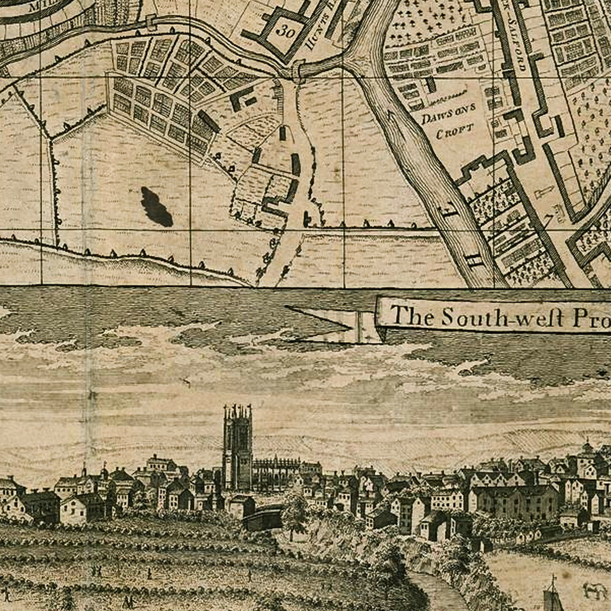 Old Map of Manchester England UK Europe 1751 Art Print - Etsy