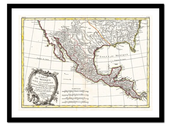 Old Map of Mexico North America 1771 Art Print Vintage - Etsy